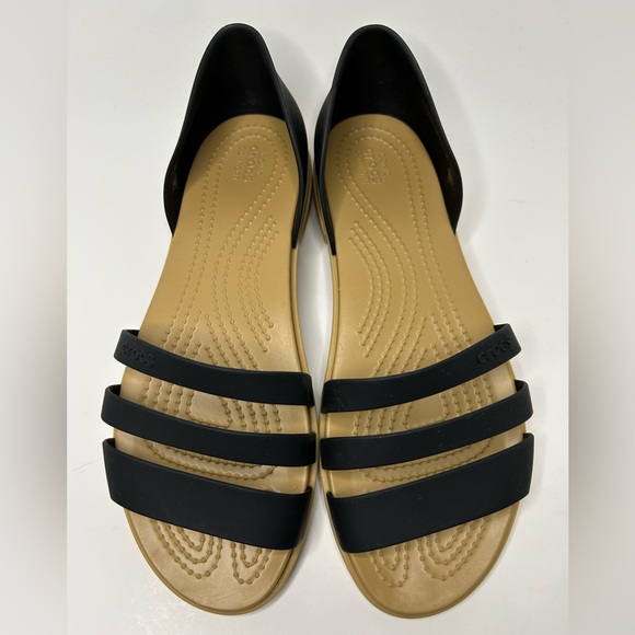 CROCS | Shoes | Crocs Tulum Soft Black Open Toe Slip On Wide Width ...